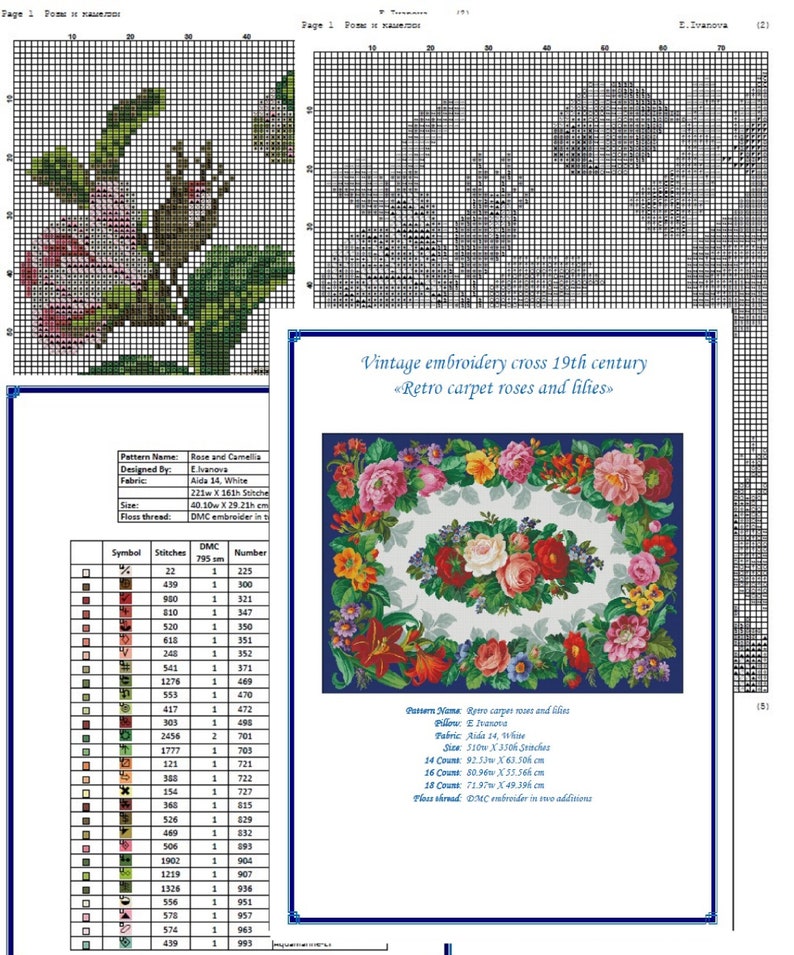 Vintage Cross Stitch Patterns Bindweed Antique Cross Stitch | Etsy