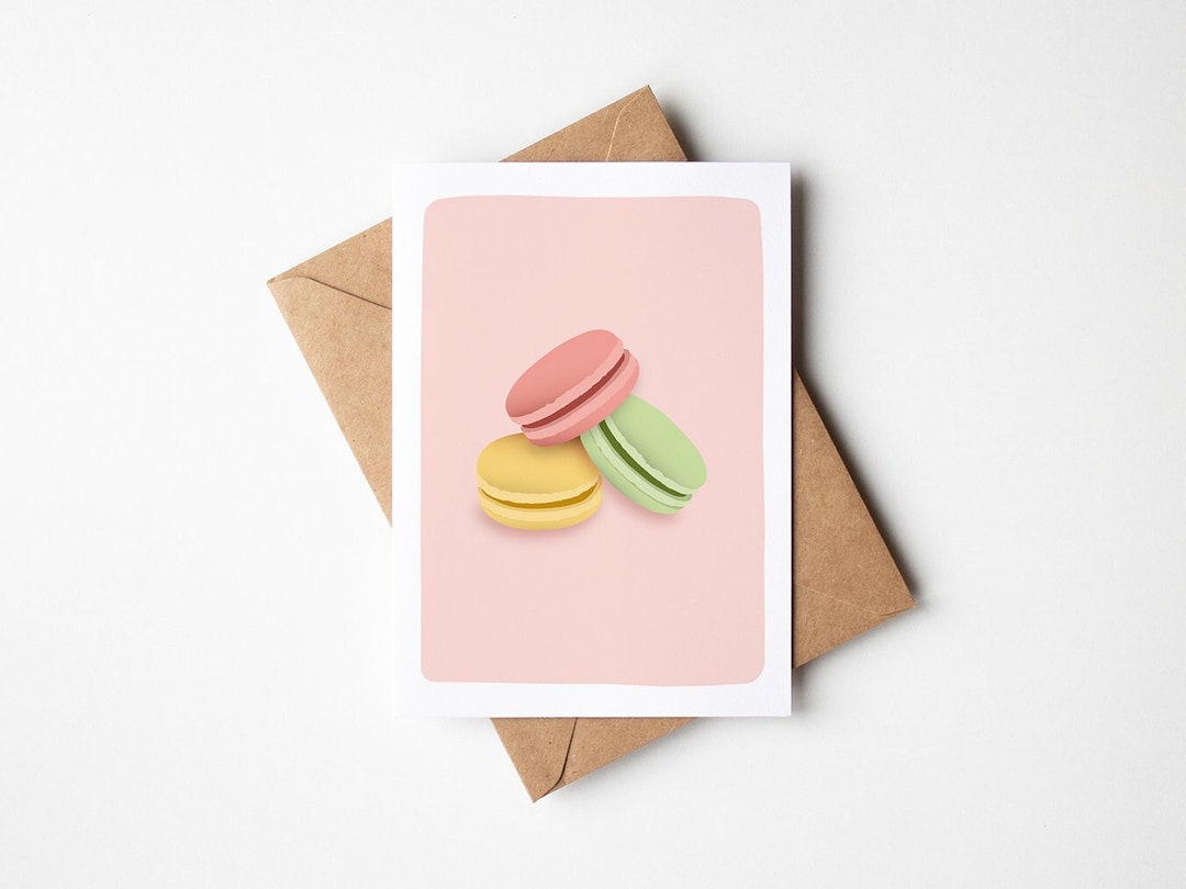Macaroons Card, Birthday Card, Happy Birthday, Thank You Card, Spring ...