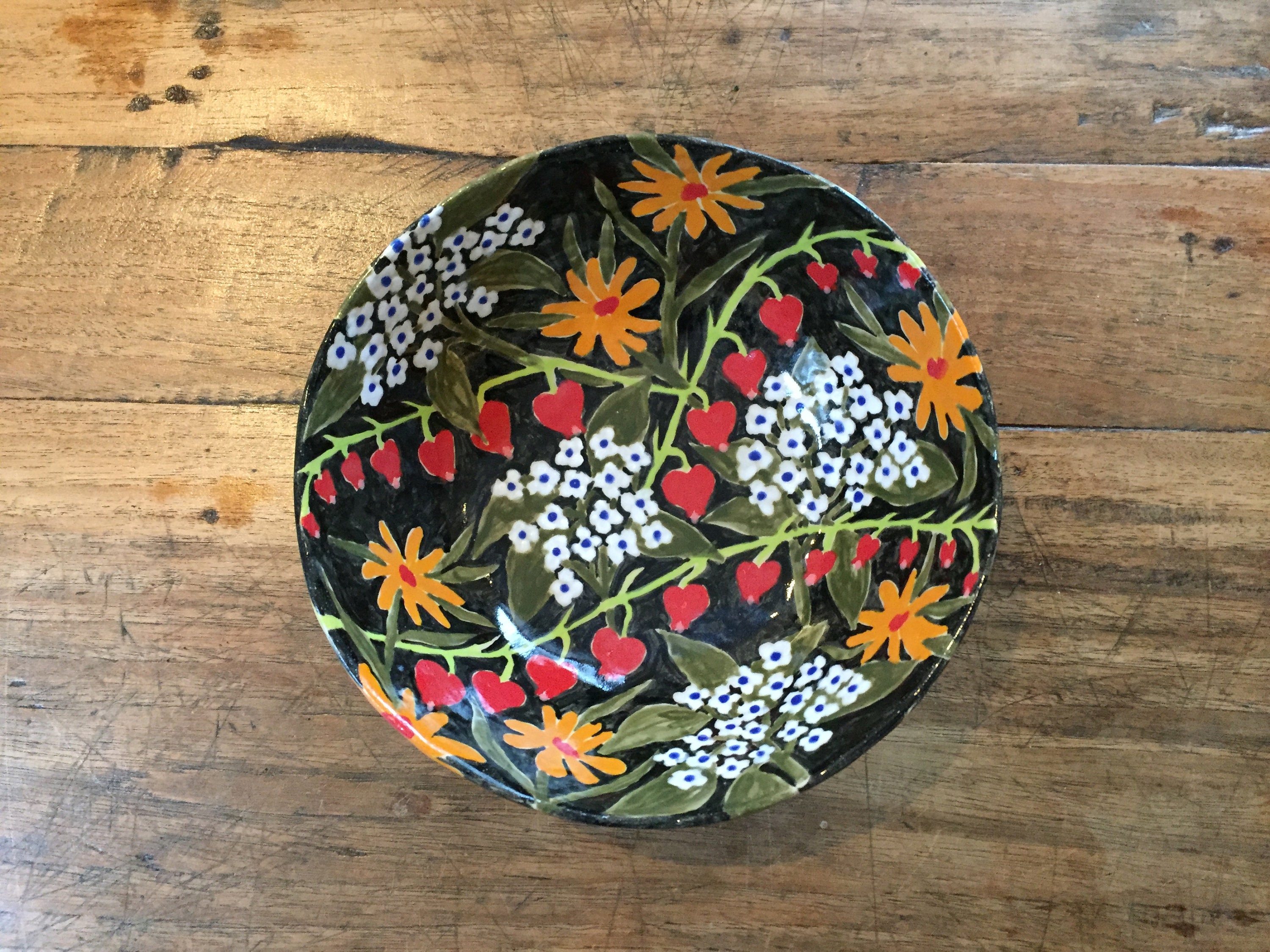 Bleeding Heart Round Bowl Ceramic Serving Bowls Serving - Etsy