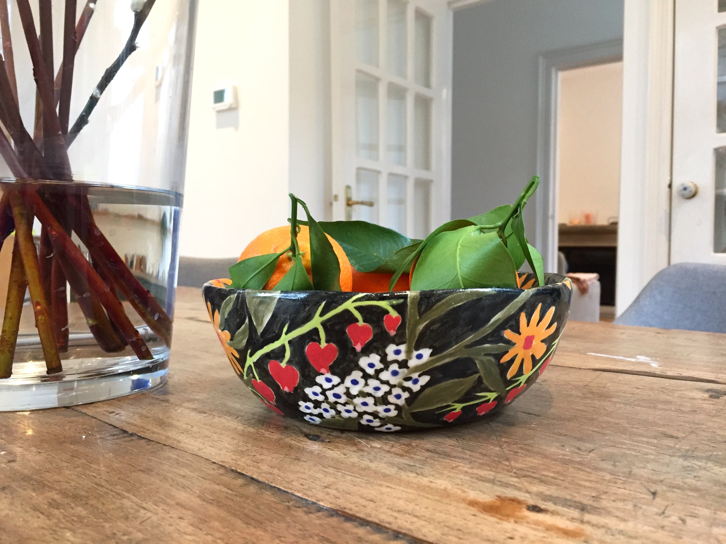 Bleeding Heart Round Bowl Ceramic Serving Bowls Serving - Etsy