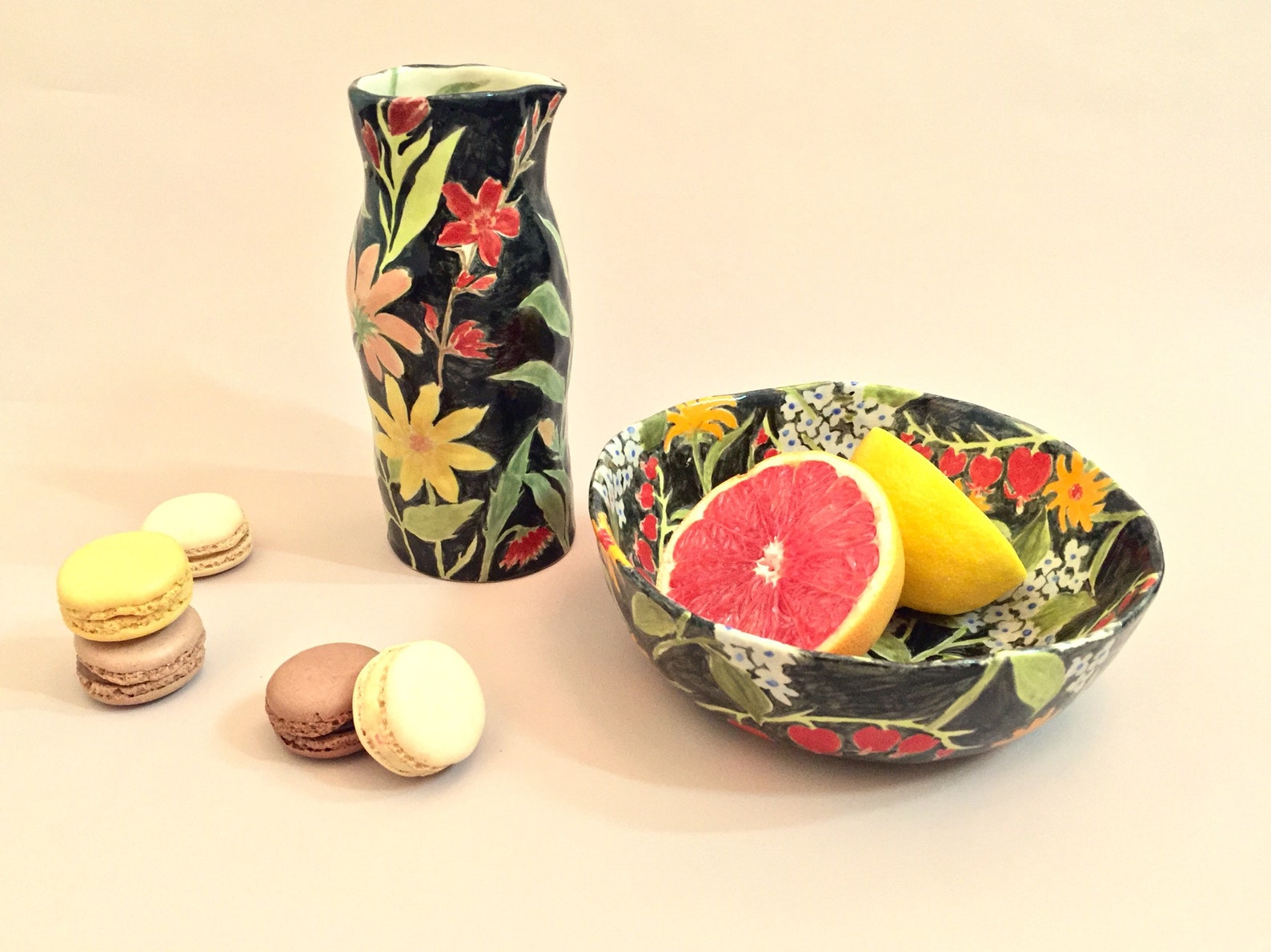 Bleeding Heart Round Bowl Ceramic Serving Bowls Serving - Etsy