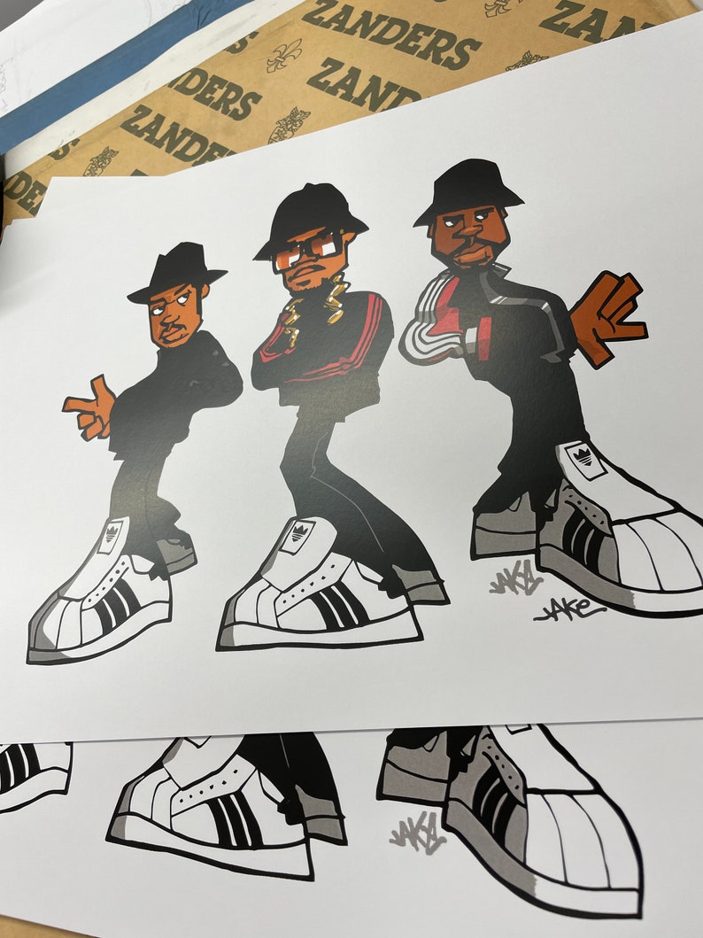 RUN DMC Hip Hop 50 Art Print A3 by Jake Detonator - Etsy