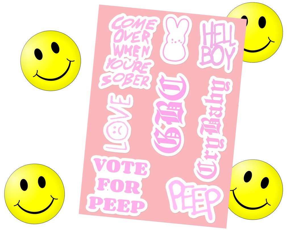 Lil Emo Peep Pink Sticker Sheet/pack - Etsy
