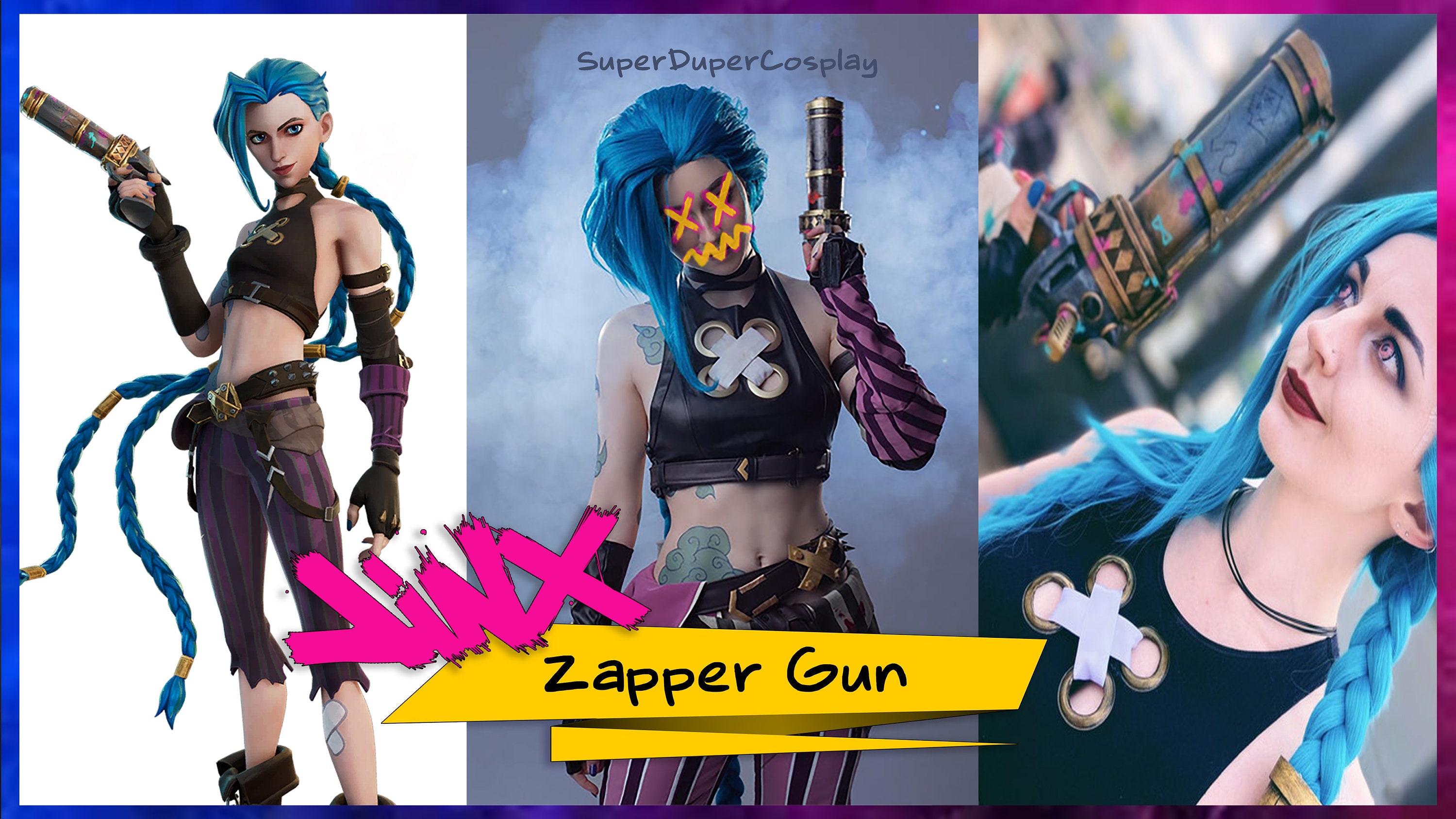 Jinx Lol Cosplay Accessories Hair Clips Zapper Stand - Etsy