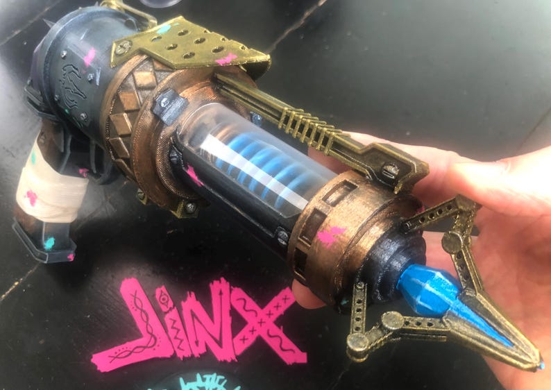 Season 2 Jinx & Isha Lol Cosplay Zapper + Stand | NEW | Arcane | 3d ...