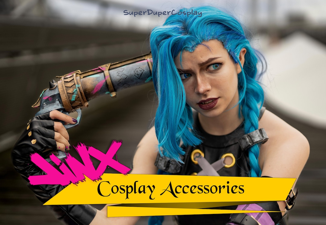 Jinx Lol Cosplay Accessories | Hair Clips | Zapper + Stand | Arcane ...