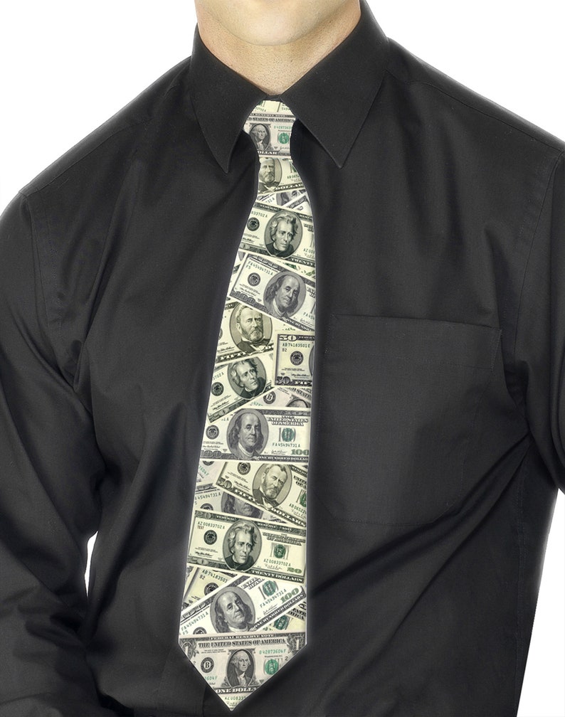 Dollar Bill Print Necktie: Microfiber Satin Fashion Tie - Etsy
