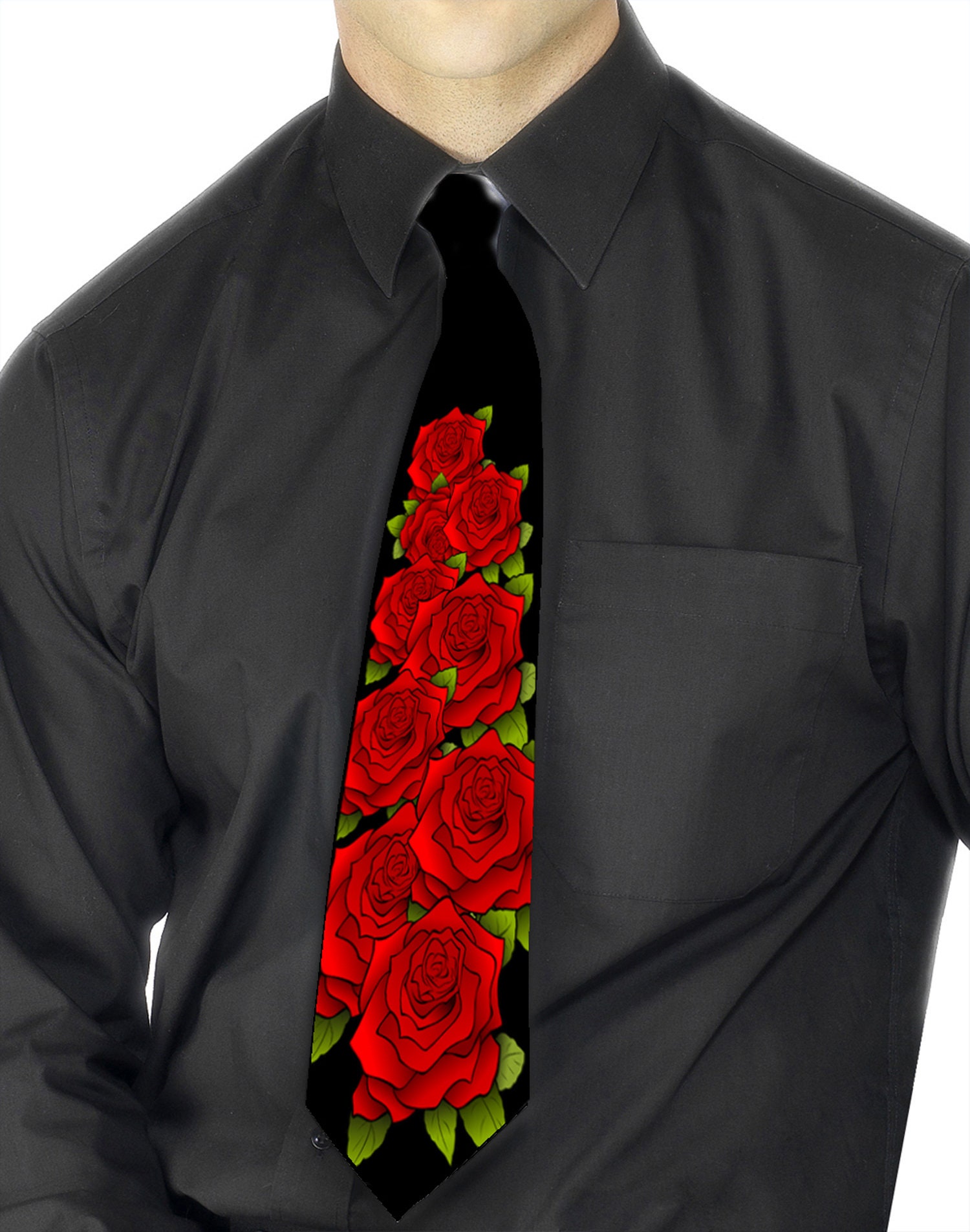Red Roses Men's Necktie. - Etsy