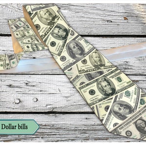 Dollar Bill Print Necktie: Microfiber Satin Fashion Tie - Etsy