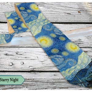 The Starry Night Tie: Van Gogh Art, Custom Label - Etsy