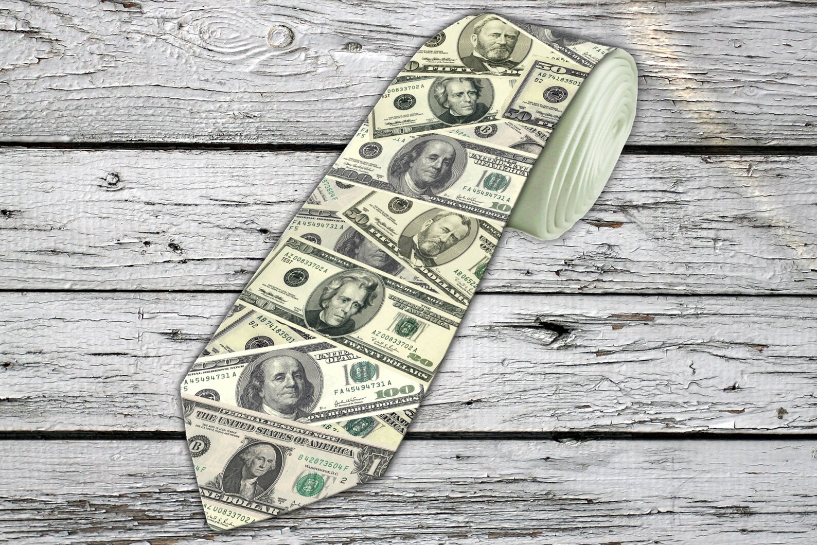 Dollar Bill Print Necktie: Microfiber Satin Fashion Tie - Etsy