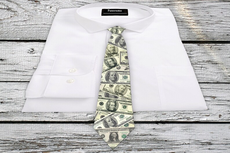 Dollar Bill Print Necktie: Microfiber Satin Fashion Tie - Etsy