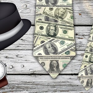 Dollar Bill Print Necktie: Microfiber Satin Fashion Tie - Etsy