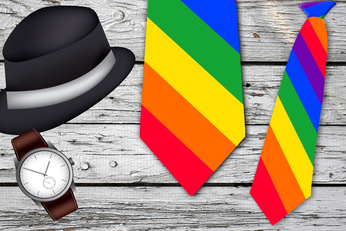 Rainbow Gay Pride Flag Necktie, Fashion Printed Necktie . - Etsy
