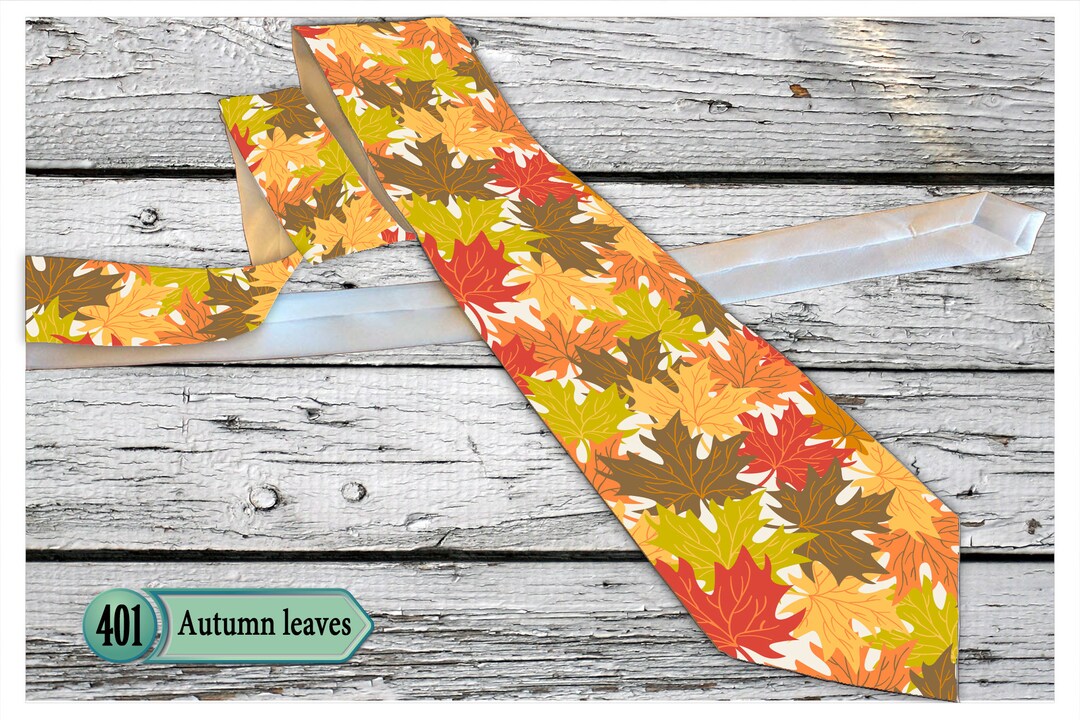 Autumn Leaves Necktie: Fall Fashion Microfiber Tie - Etsy Israel