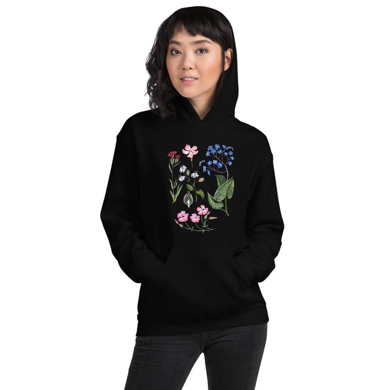 Botanical Hoodie Nature Hoodie Flower Hoodie Hoody for - Etsy France