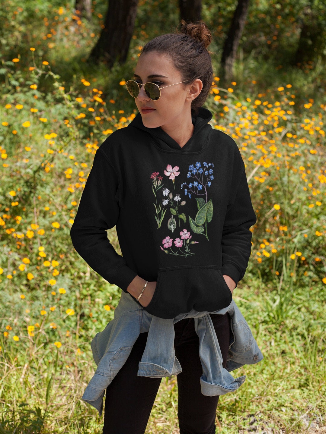 Botanical Hoodie Nature Hoodie Flower Hoodie Hoody for - Etsy France