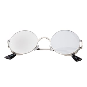 Silver Frame Silver Mirrored Lenses and Engraving Steampunk Sunglasses ...
