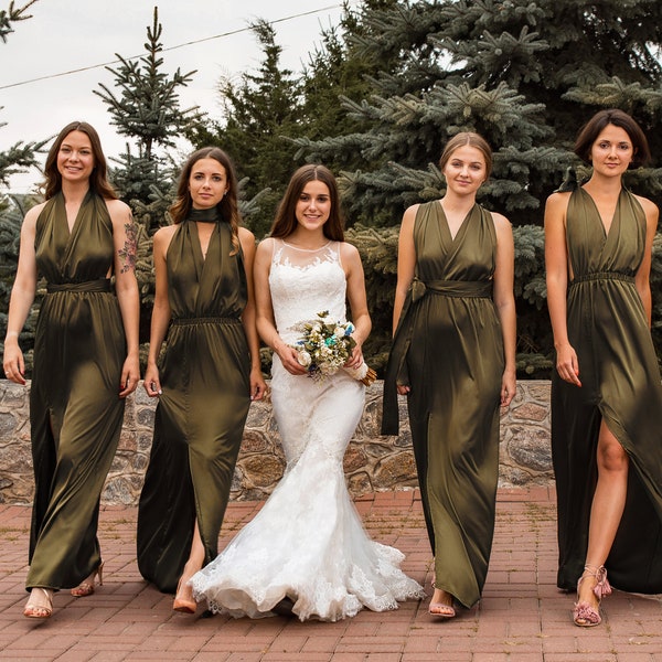 Olive Green Multiway Bridesmaid Dress - Etsy