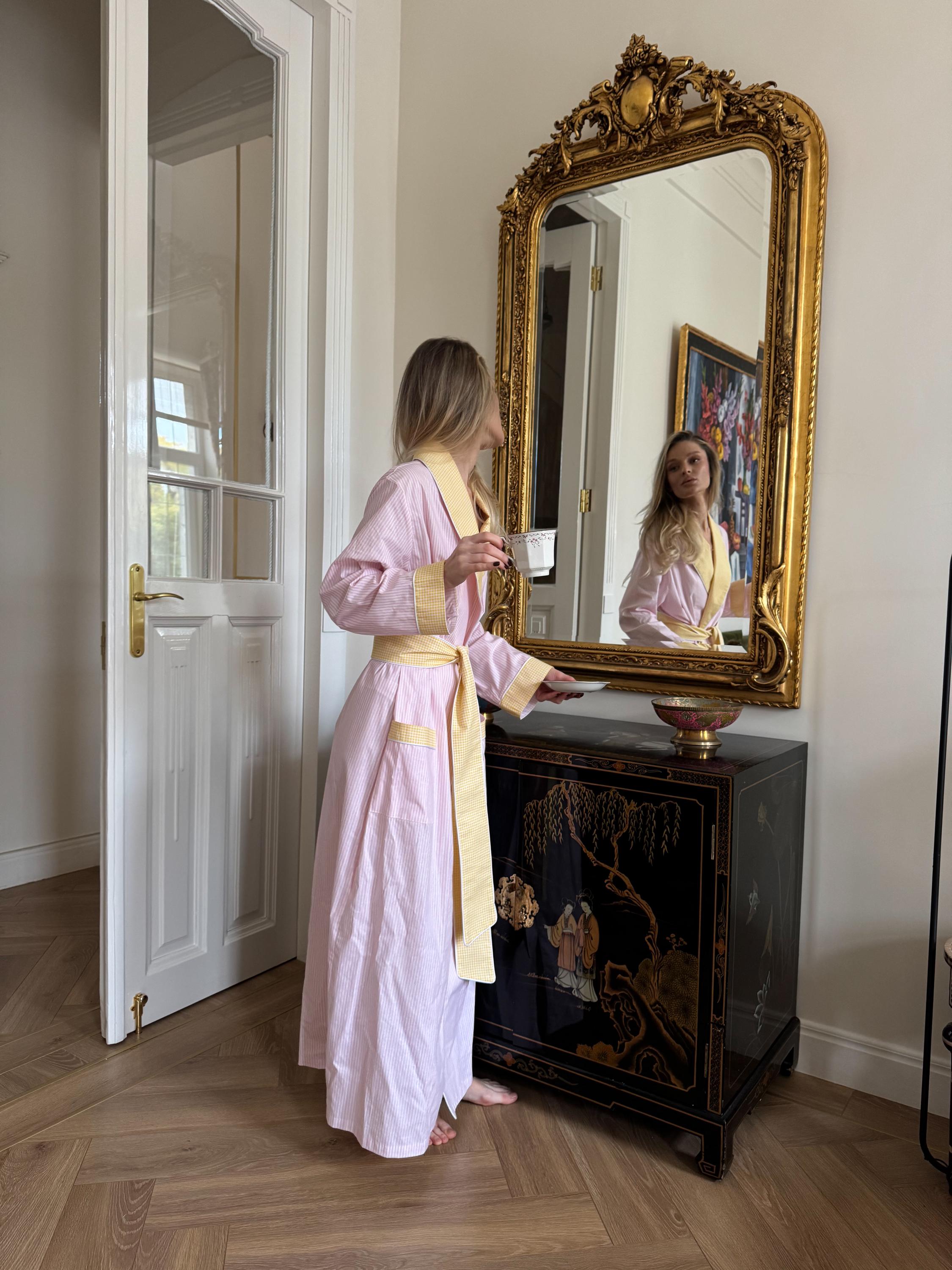 Cotton Robe, Cotton Dressing Gown, Pink Dressing Gown, Yellow Robe ...
