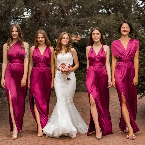 Hot Fuchsia Bridesmaid Dress - Etsy
