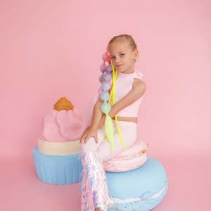 Blush Pink Mermaid Tail Costume for Girls - off Shoulder Mermaid ...