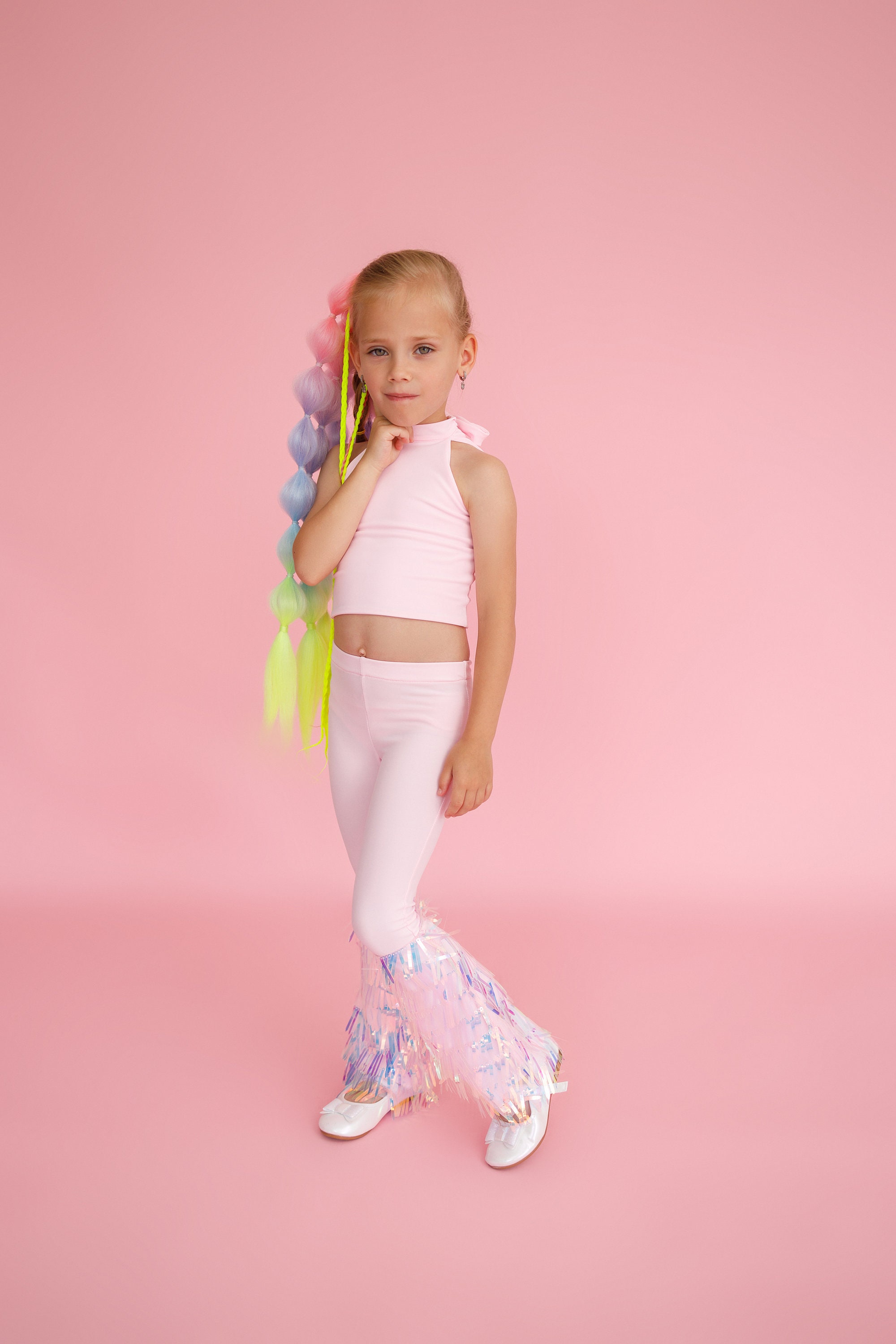 Blush Pink Mermaid Tail Costume for Girls - off Shoulder Mermaid ...