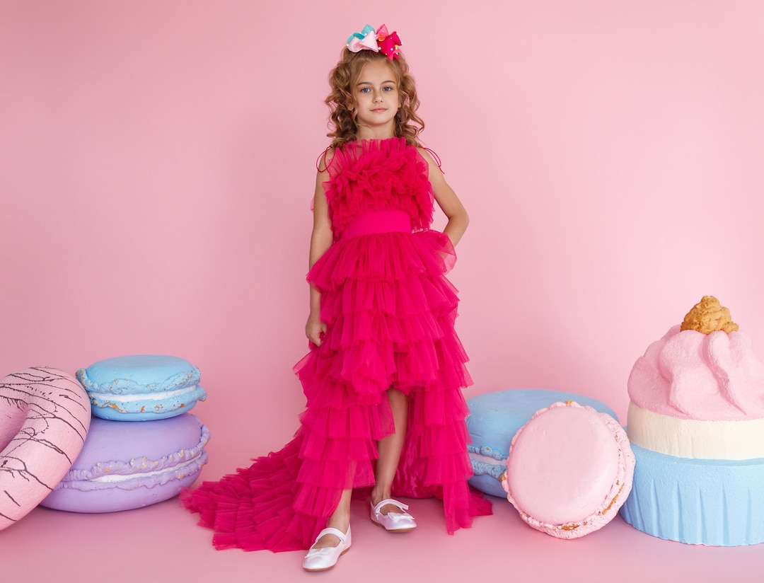 Enchanting Party Dress, Hot Pink Princess Birthday Dress for Toddler ...
