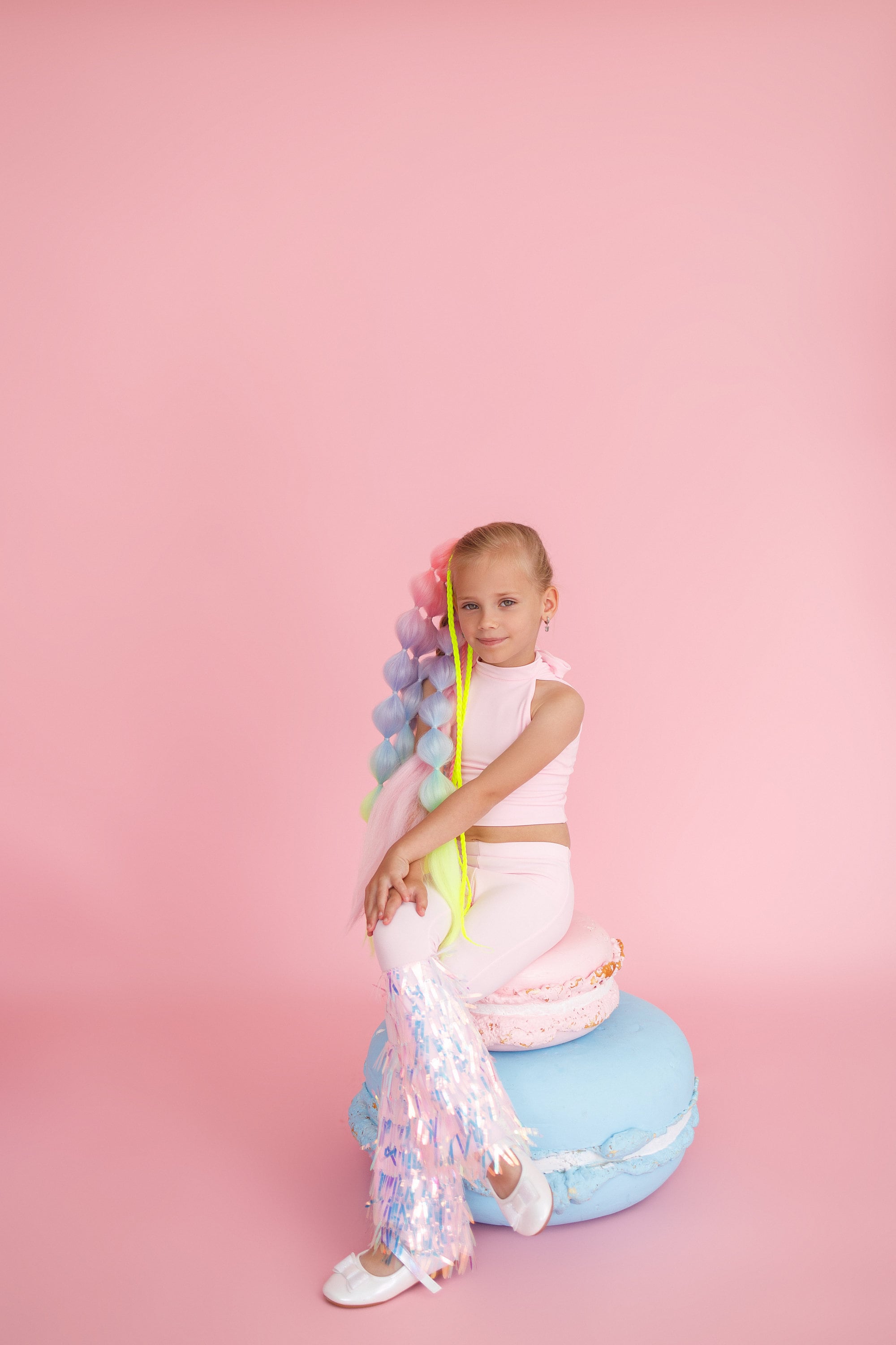 Blush Pink Mermaid Tail Costume for Girls - off Shoulder Mermaid ...