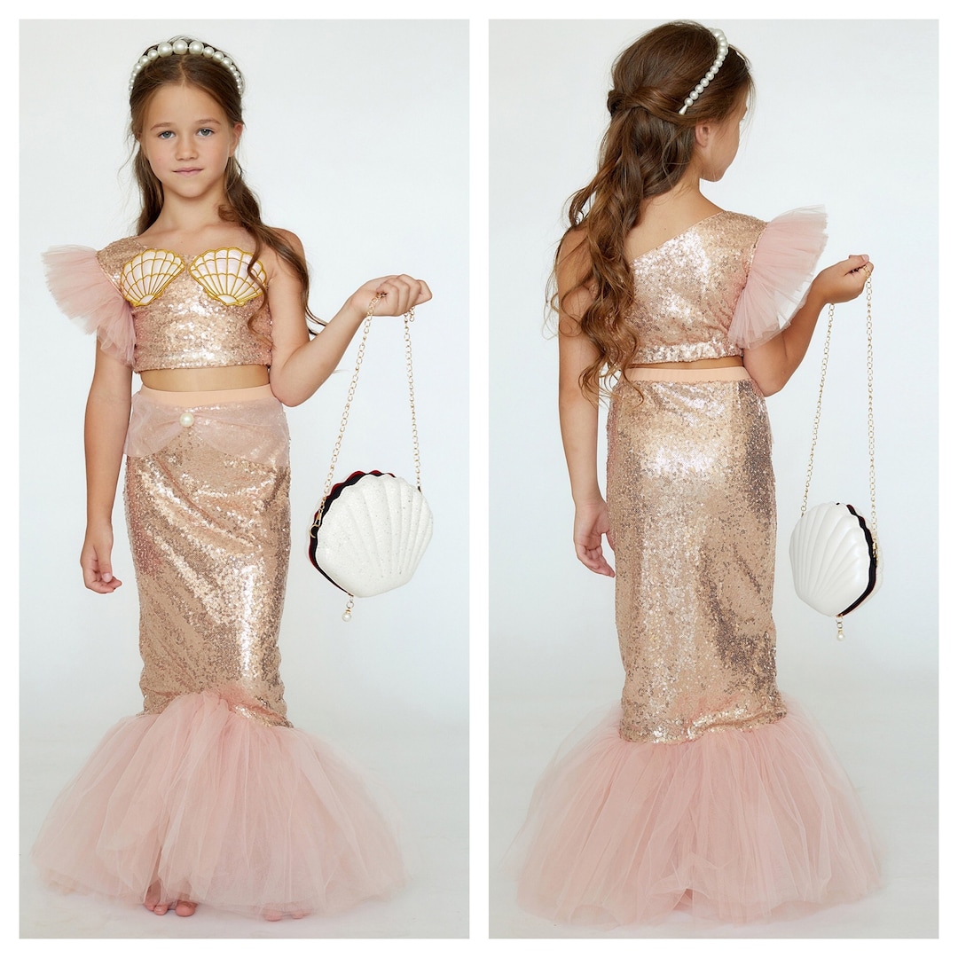 Mermaid Inspired Costume Kids Mermaid Top and Skirt Sequin Toddler ...