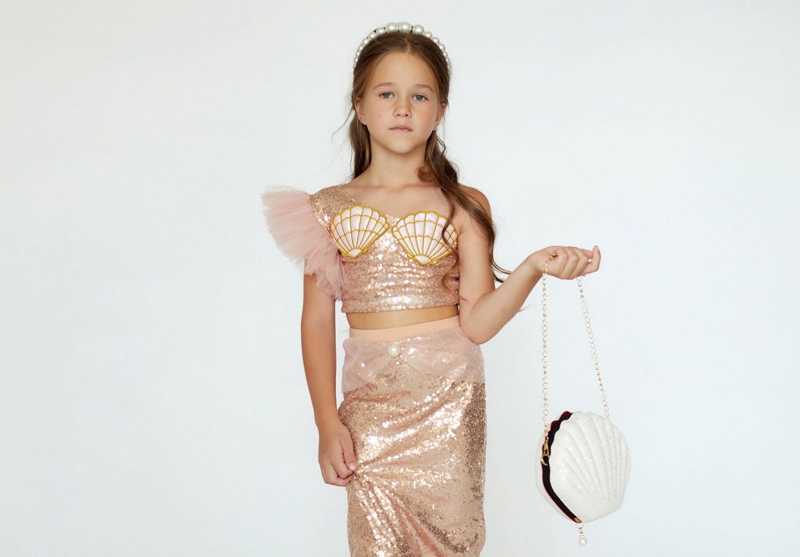 Mermaid Inspired Costume Kids Mermaid Top and Skirt Sequin - Etsy