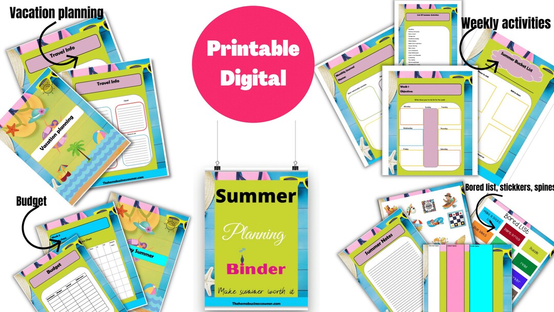 Printable Summer Activity Planner Summer Planning Binder Vacation ...
