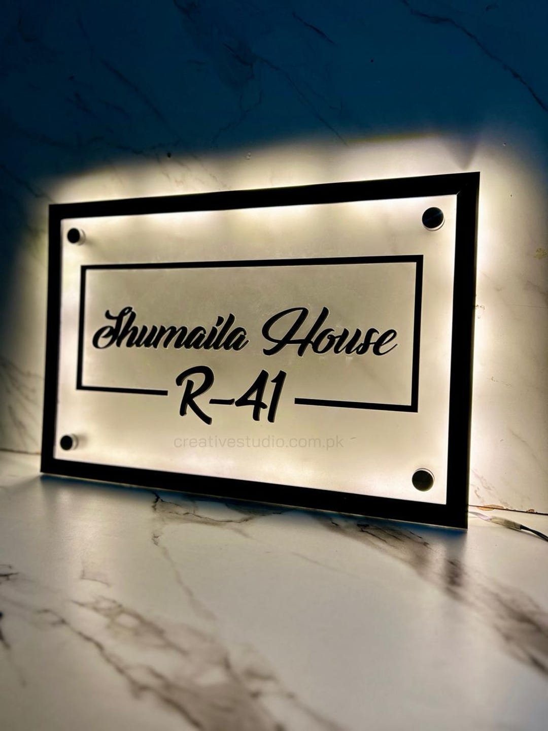 Backlit Sign | Personalized LED Wall Decor | Modern House Name Plate ...
