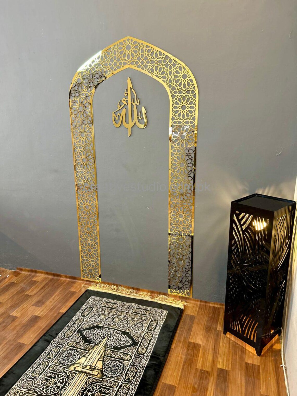 Mehrab Wall Art for Prayer Room | Islamic Mihrab Decor With Allah ...