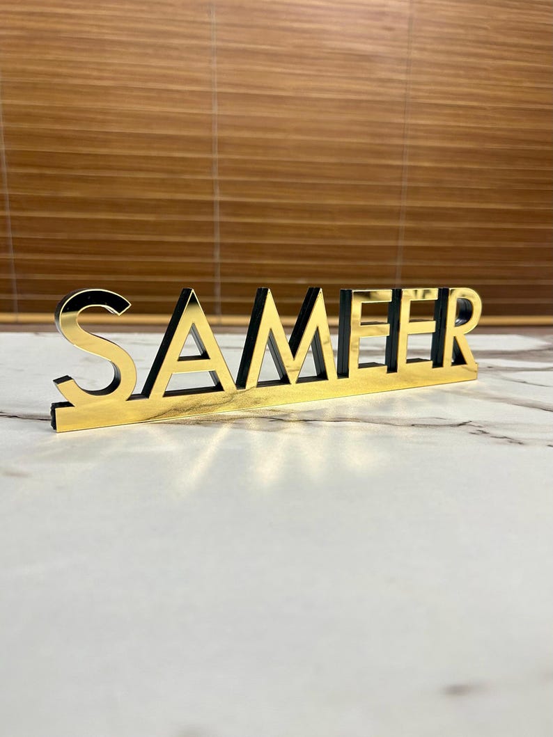 Desk Name Plate | Free Standing Acrylic Sign | Personalized Office ...