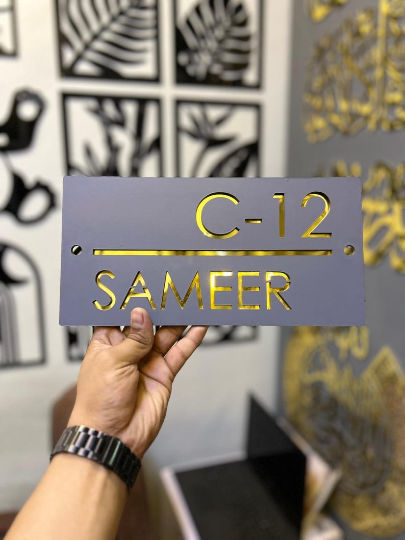 Custom Address Sign | Modern House Number | Home Sign | Name Plate - Etsy