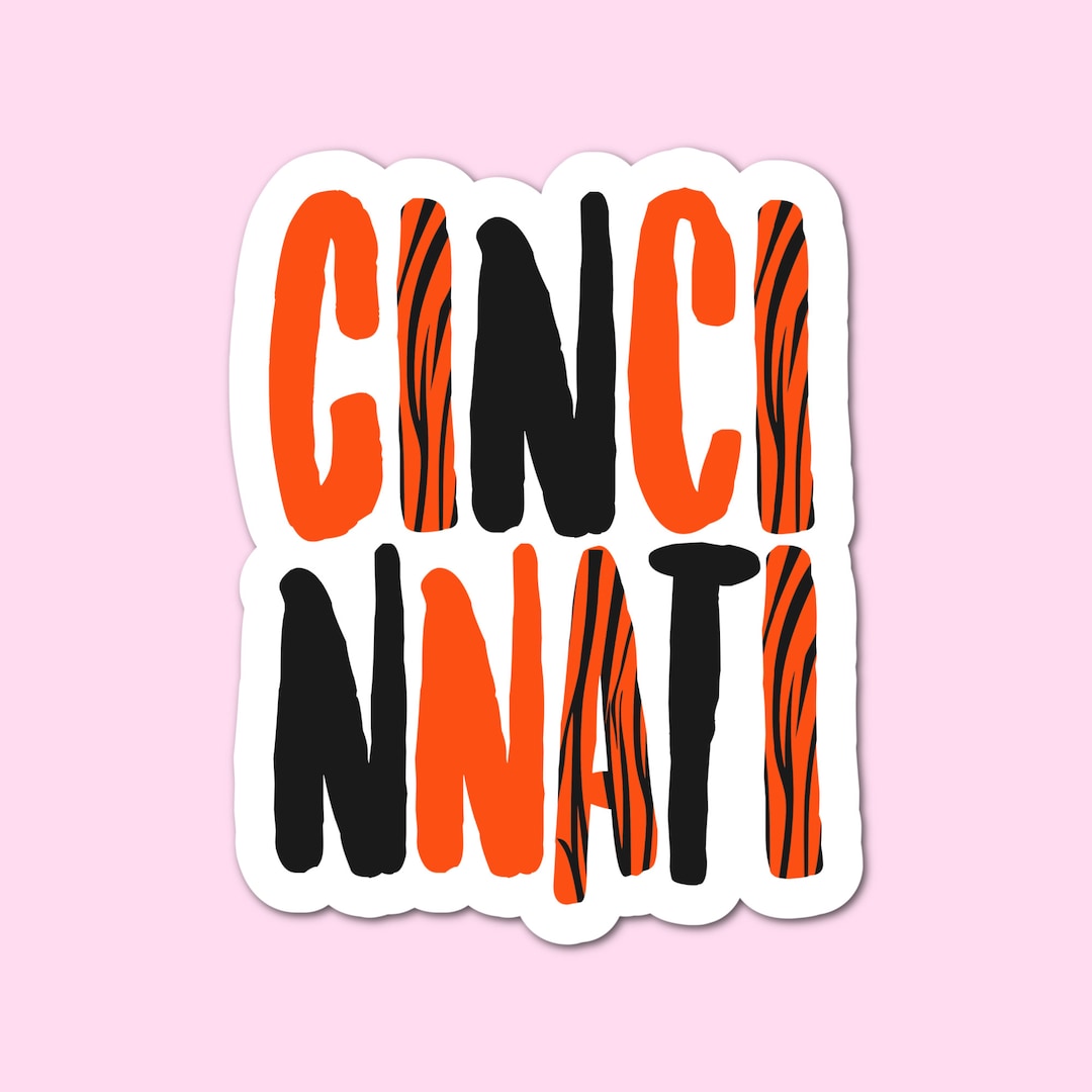 Tiger Print Cincinnati Sticker - Etsy
