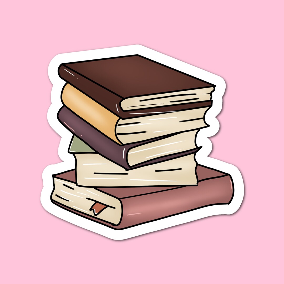 Stack of Books Sticker - Etsy