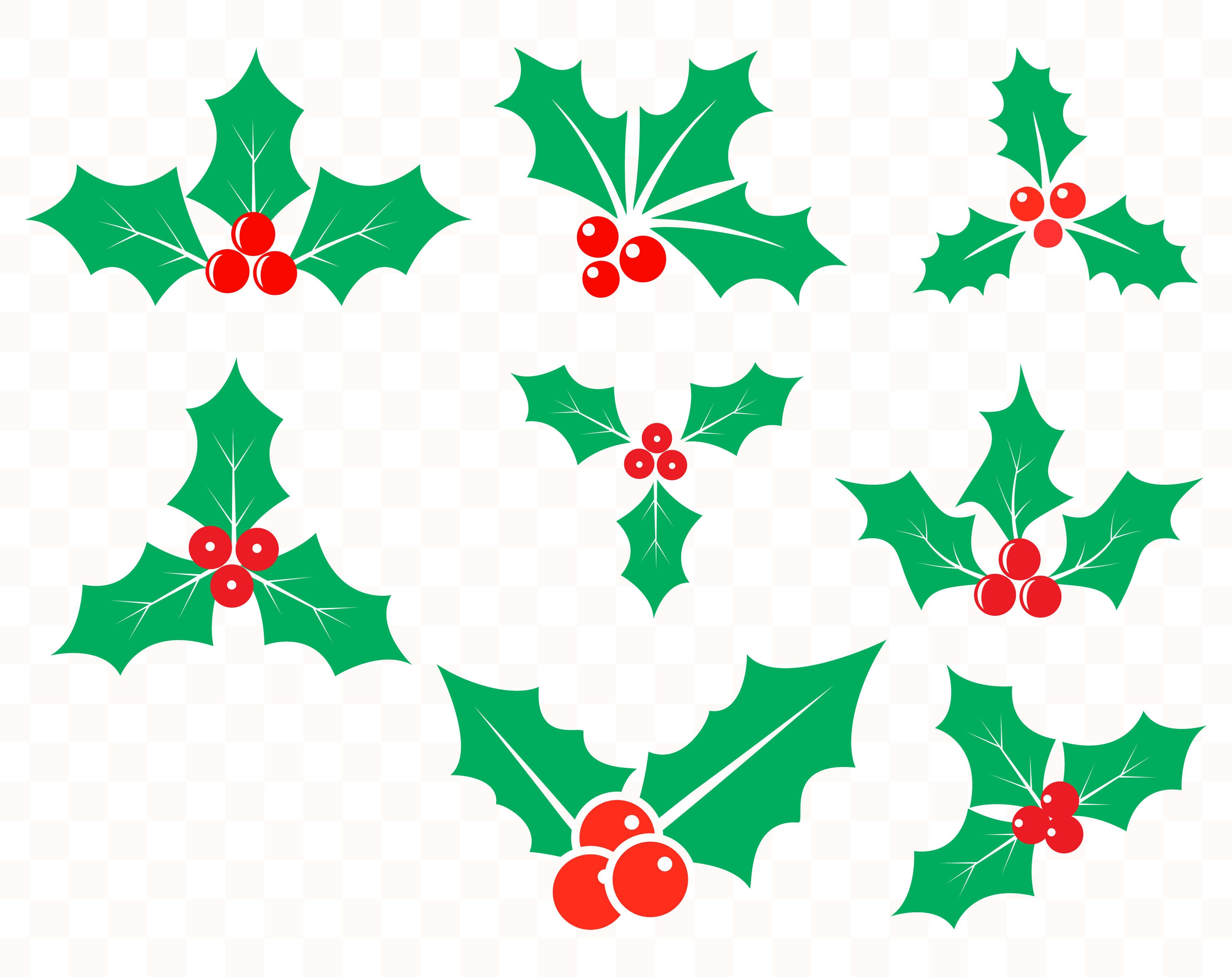 Holly Svg Holly Svg Files Holly Berry Svg Christmas Svg Xmas Etsy