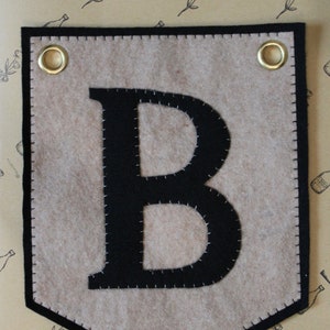 Custom Felt Letter Banner - Felt Pennant - Vintage - Initial Pennant ...