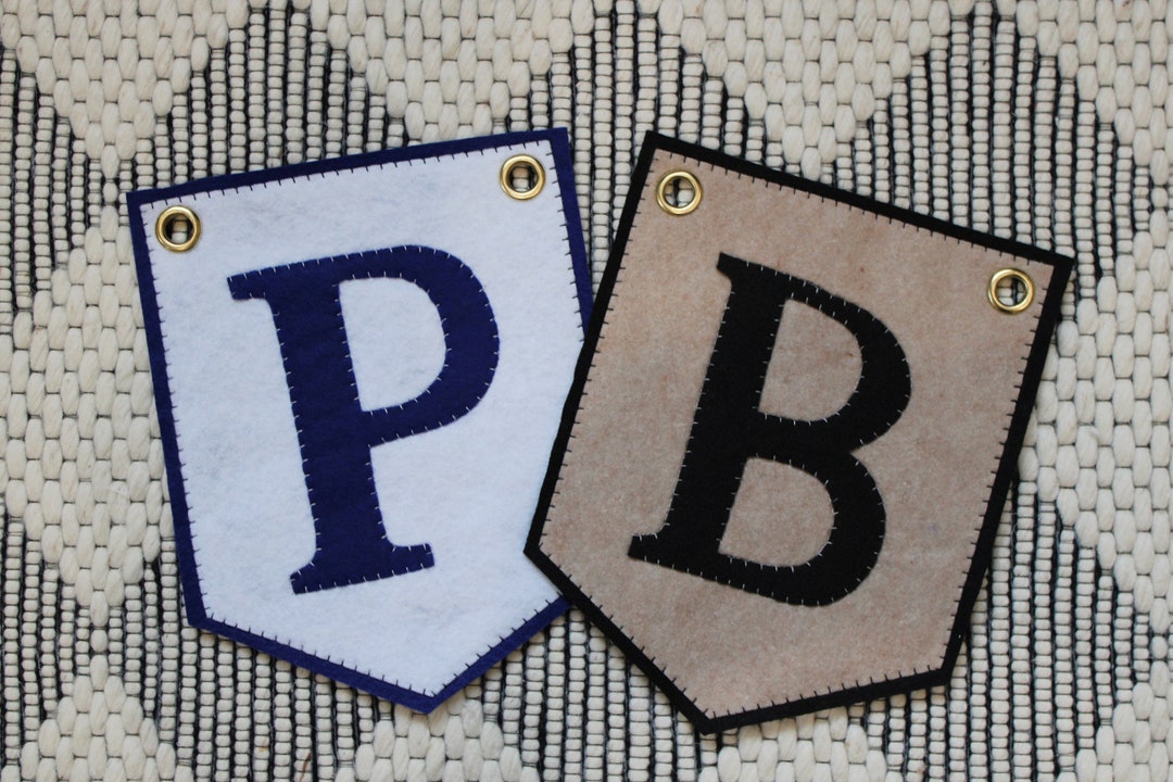 Custom Felt Letter Banner - Felt Pennant - Vintage - Initial Pennant ...