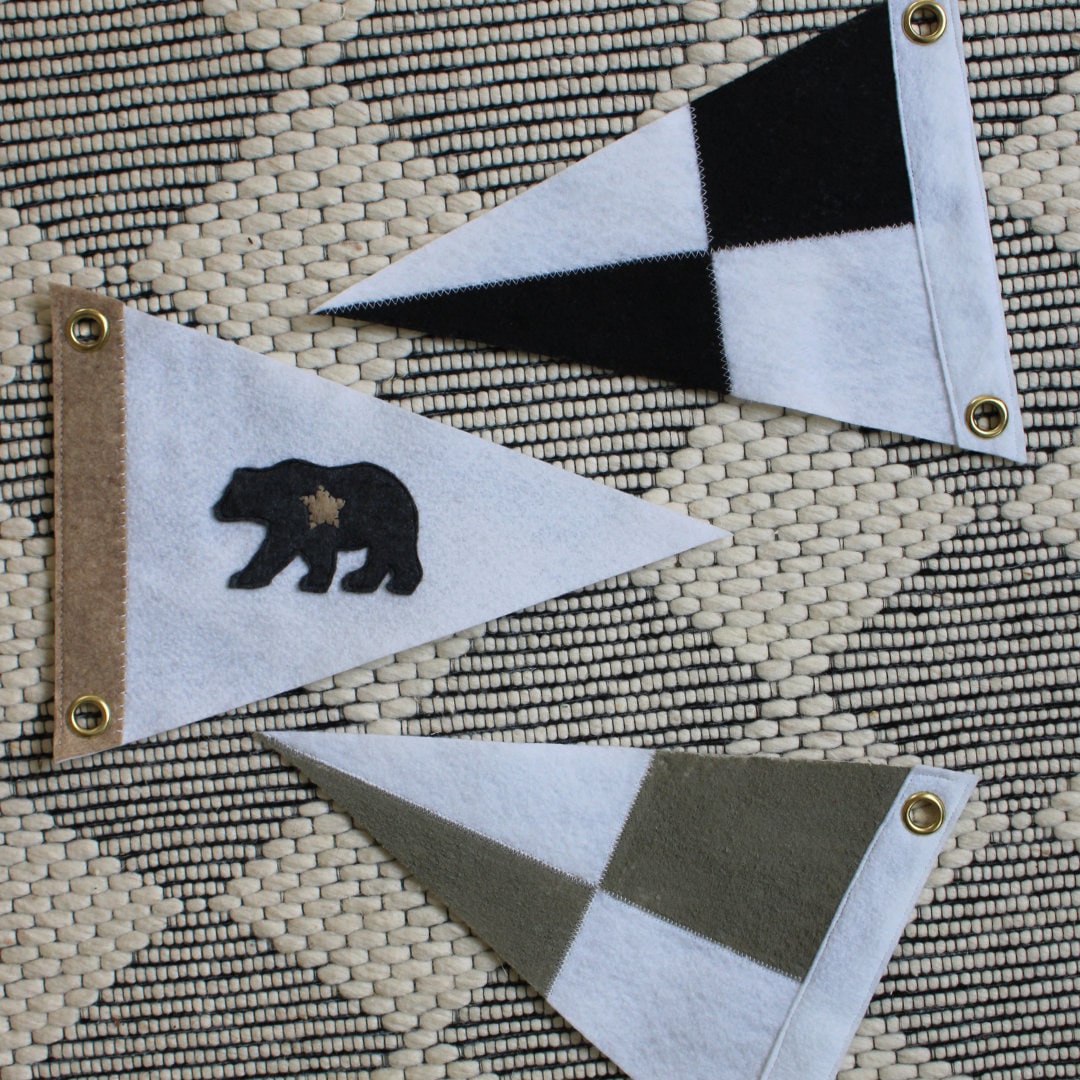 Triangle Felt Banner - Felt Pennant - Vintage - Pennant Banner ...