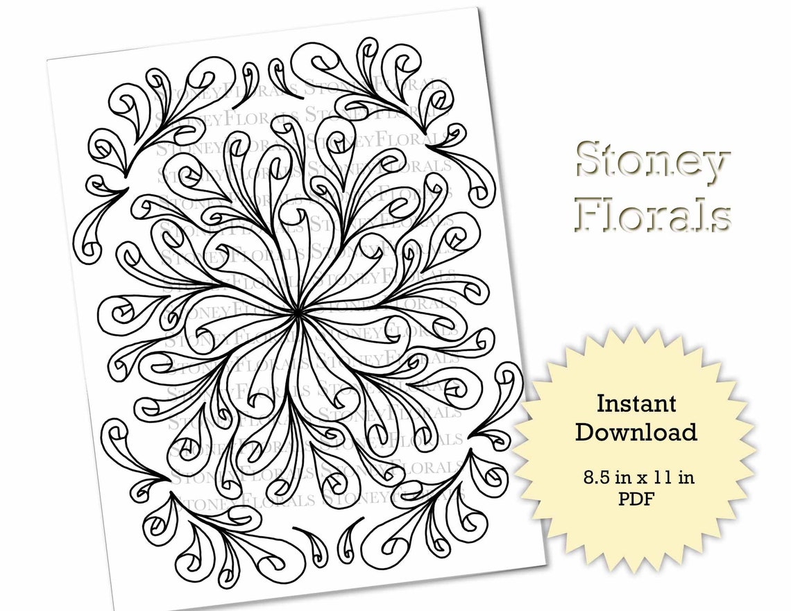 Coloring Page Scroll Mandala Design - Etsy