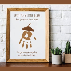 Little Acorn Handprint, Baby Kid Handprint Art, Fall, DIY at Home ...