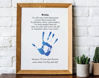 For Our Daddy Poem Handprint Gift for Dad From Kids Gift to Dad From ...
