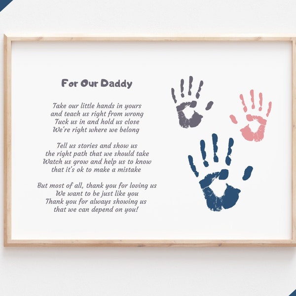 Dad Poem Handprint, Father's Day Poem Printable, Dad Birthday Gift From ...