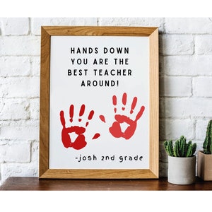 Kids Handprint Gift Teacher - Teacher Appreciation Gift Printable Hands ...