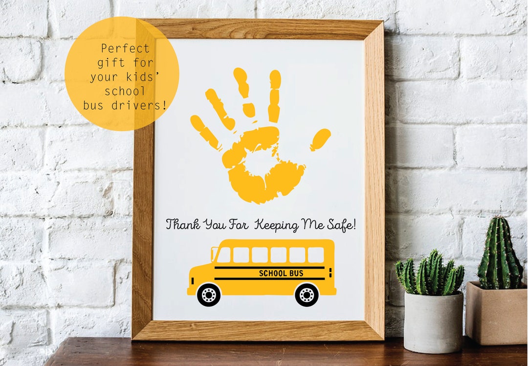 Bus Driver Gift Kids Handprint -teacher Appreciation Bus Driver ...
