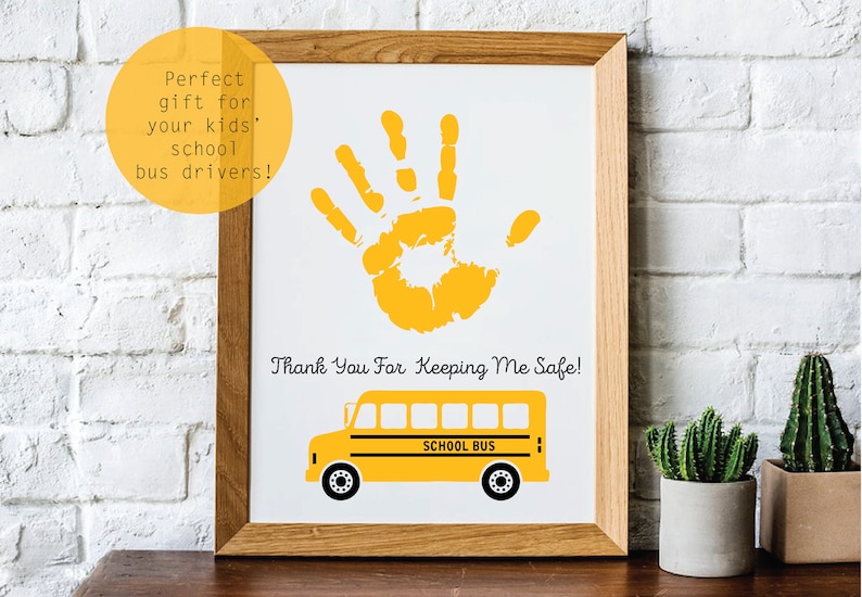 Bus Driver Gift Kids Handprint teacher Appreciation Bus | Etsy