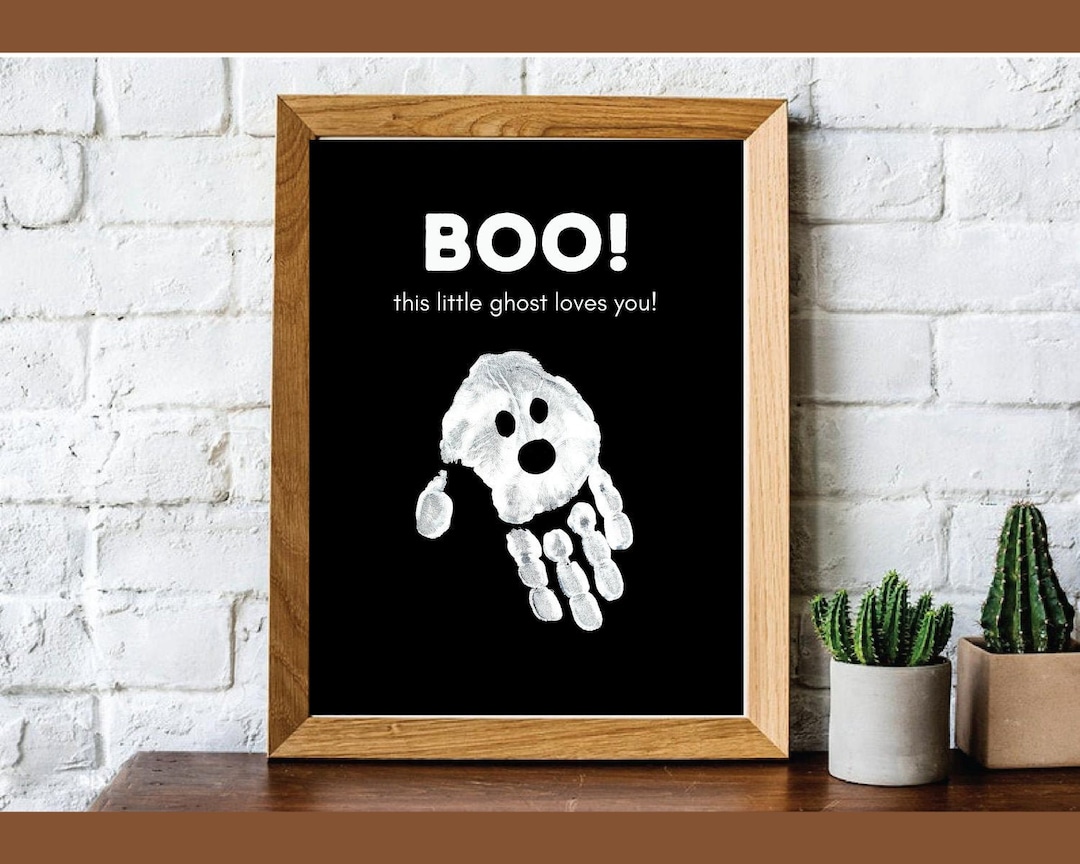 Boo! This Little Ghost Loves You, Ghost Handprint Art, Halloween, DIY ...